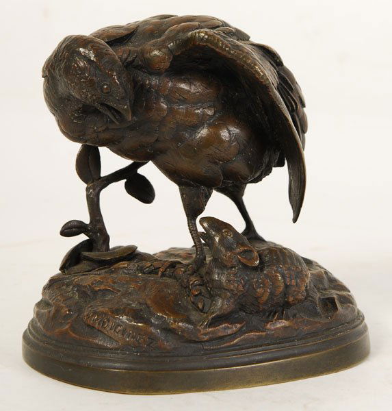 JULES MOIGNIEZ FRENCH BRONZE SCULPTURE SIGNED