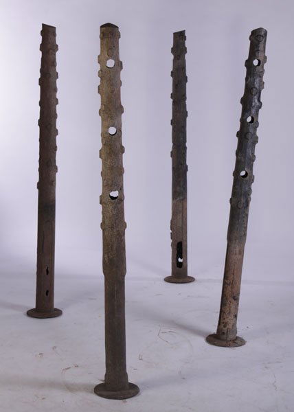 31 Victorian Cast Iron Faux Bois Fence Posts