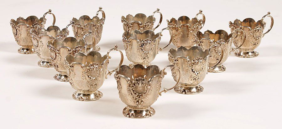 12 Sterling Silver Demitasse Cup Holders