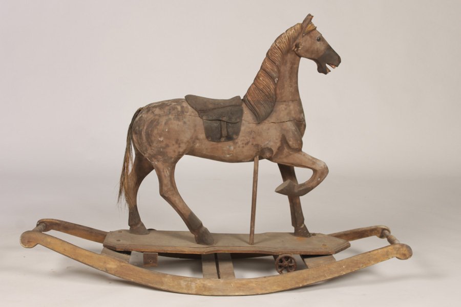 Carved & Polychromed Rocking Horse Circa 1900