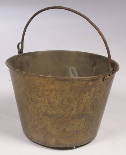 Antique Brass Bucket With Handle