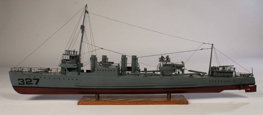 Handcrafted Model Navy Destroyer Uss Preston