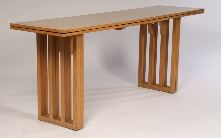 Frank Lloyd Wright Style Oak Console Dining Table