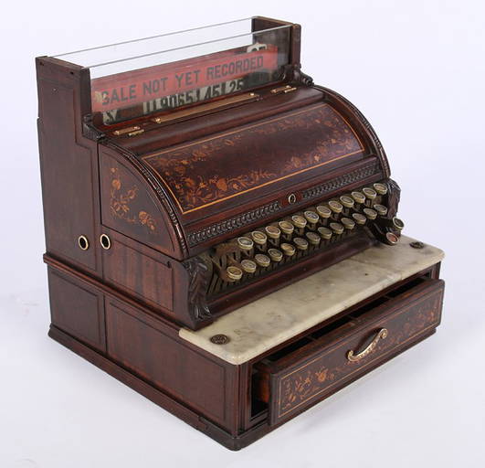 Rare American Victorian Mahogany Cash Register