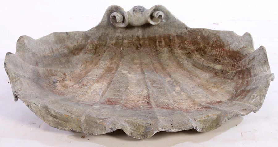 Cast Lead Shell Form Fountain Basin Bird Bath