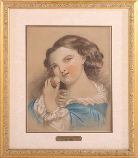 Charles Allen Duval Pastel Portrait Of Child