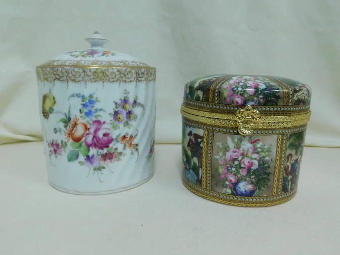 2 Vintage Victorian Style Canisters