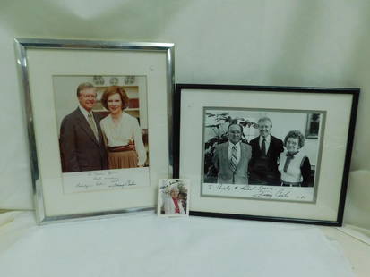 Jimmy Carter Signed 2 Photographs