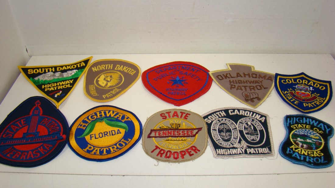 10 Various State Highway Patrol Patches