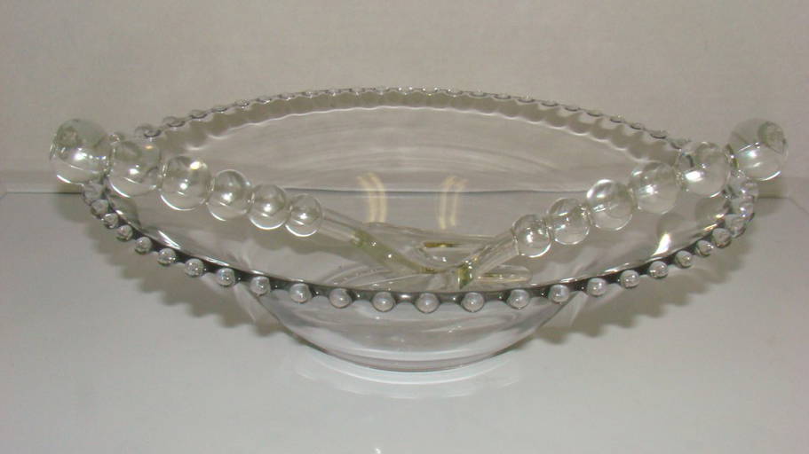 Vintage Boopie Glass Salad Bowl & Spoon & Fork