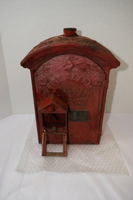 Antique Cast Iron Red Fire Box