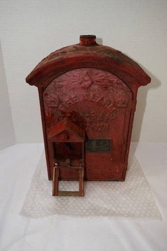 Antique Cast Iron Red Fire Box