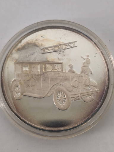 2.12oz Fine Silver .999 Hamilton Mint Silver Coin Franklin Motor