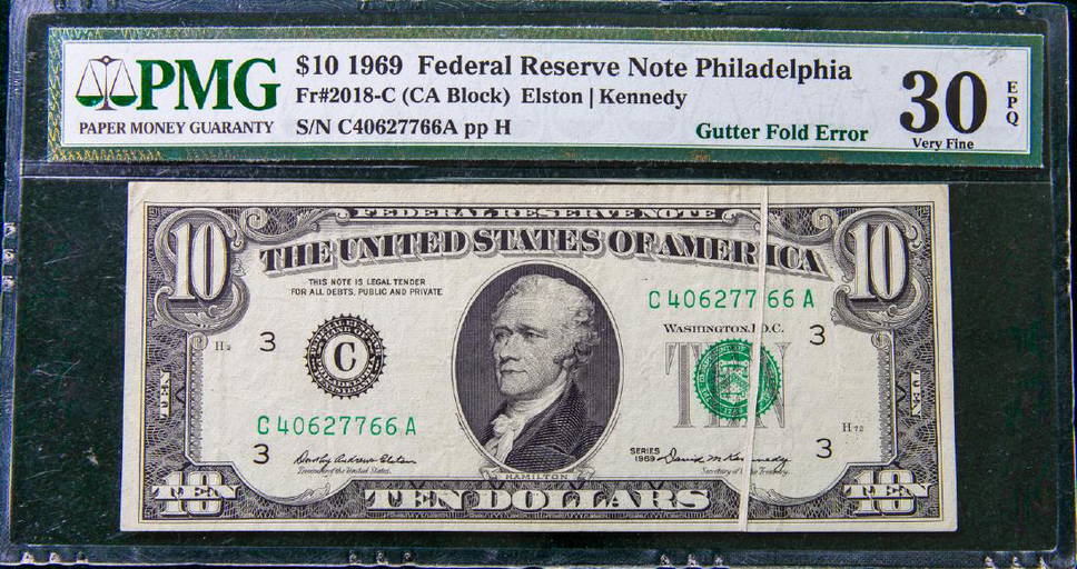 1969 Ten Dollar $10 Federal Reserve Note Philadelphia