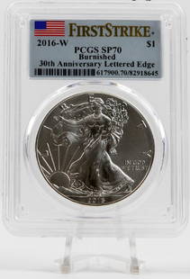 2016 W Silver Eagle Dollar. First Strike. Pcgs Pr70dcam. 30th Anniversary.