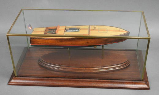 S.s. Rotterdam Ship Model, Case Measures 9 1/4"h X 38"w