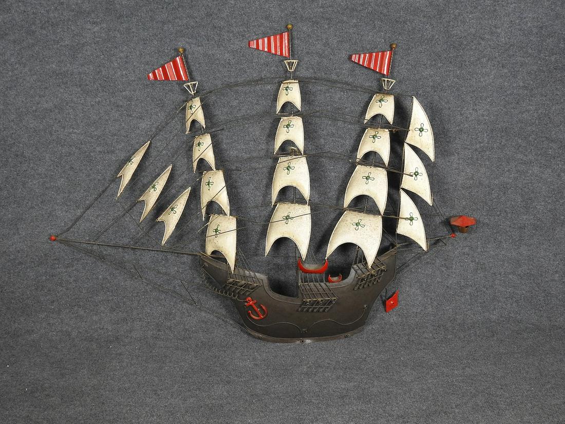 MID CENTURY MODERN GALLEON "WALL SCULPTURE TOLE" - Feb 27, 2020 | SS ...