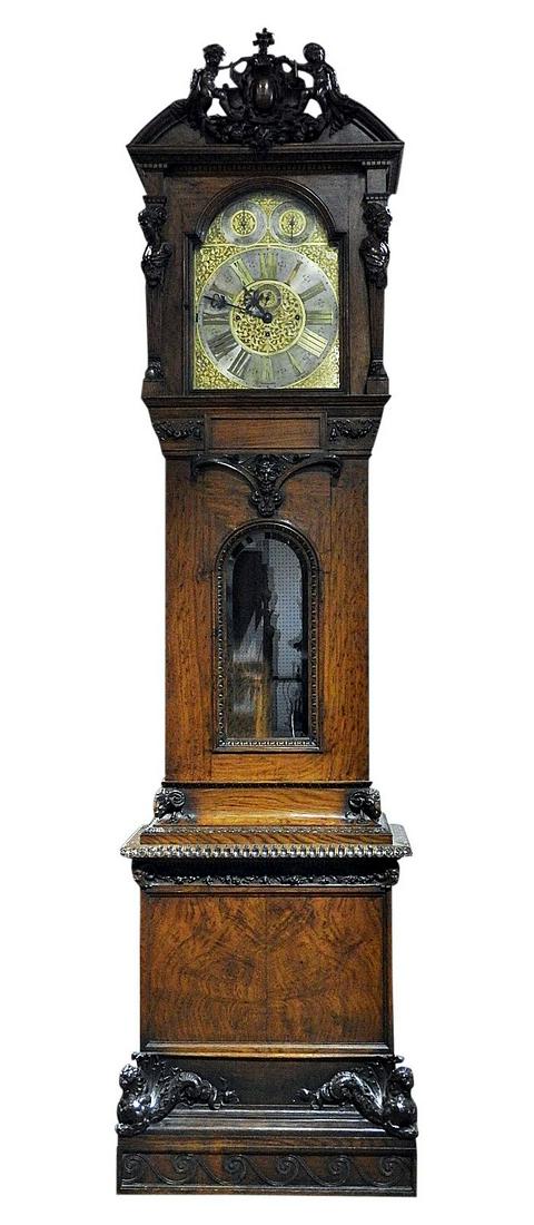 Monumental Carved Durfee Tube Grandfather Clock