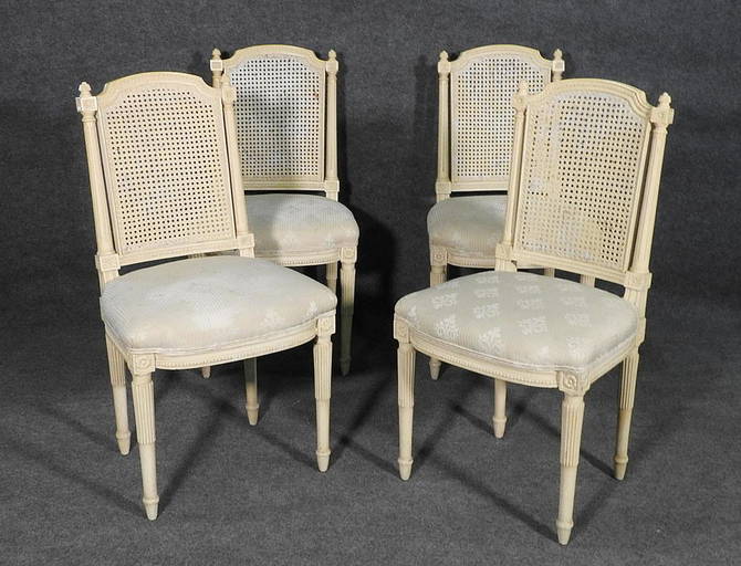 4 Louis Xvi Style Cane Back Chairs