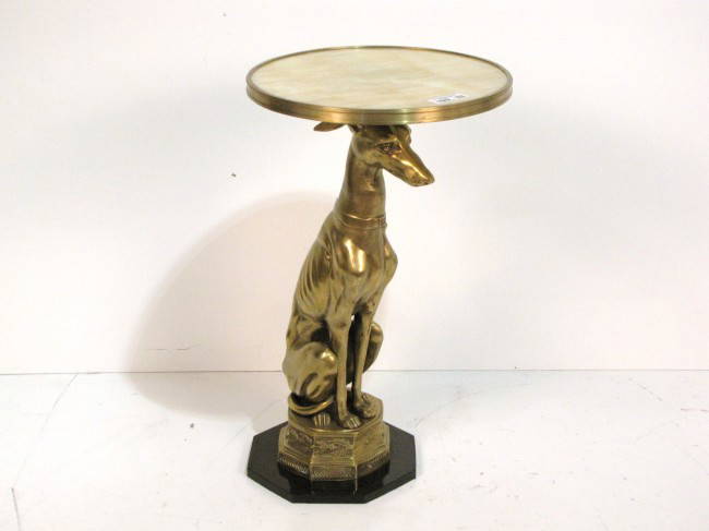 Pr. 29" Bronze Whippet Gueridon Tables