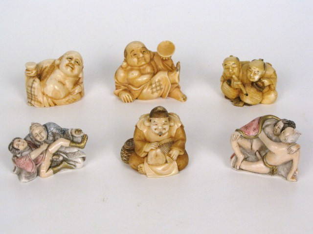 6 Japanese Netsukes & Figures