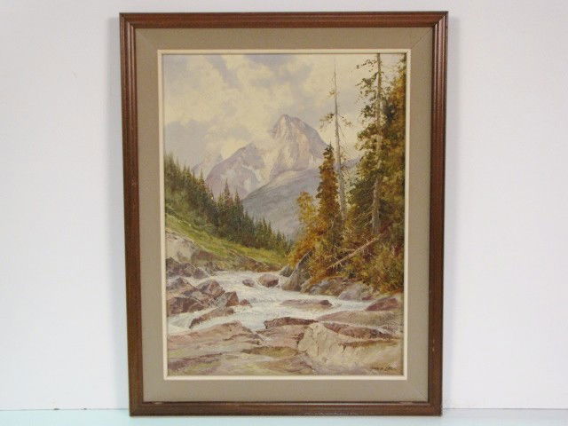 9: HANS LIEBL LANDSCAPE PAINTING w/ STREAM