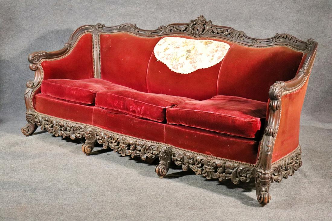 Carved Victorian Sofa Auction