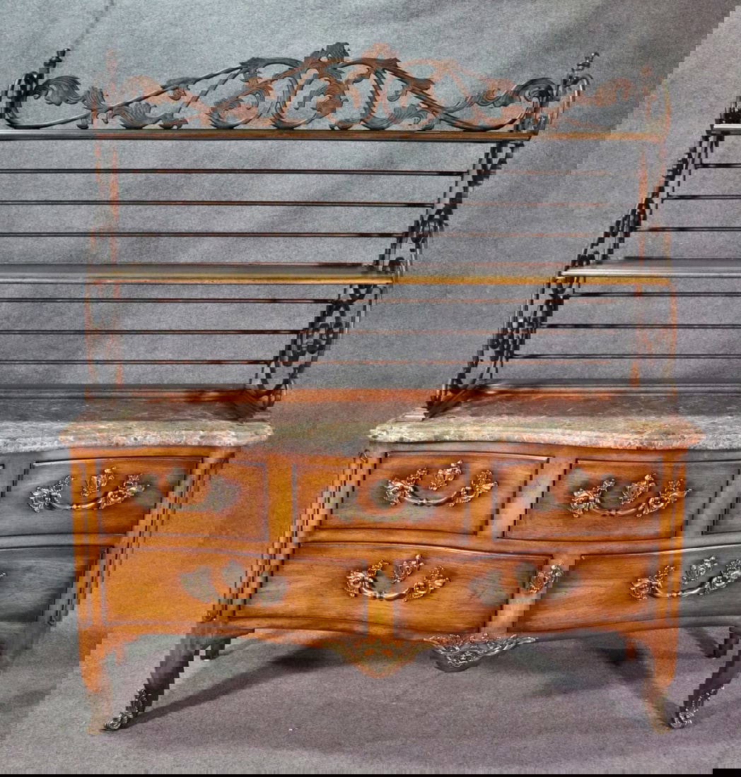 Henredon Marble Top Bakers Rack Auction