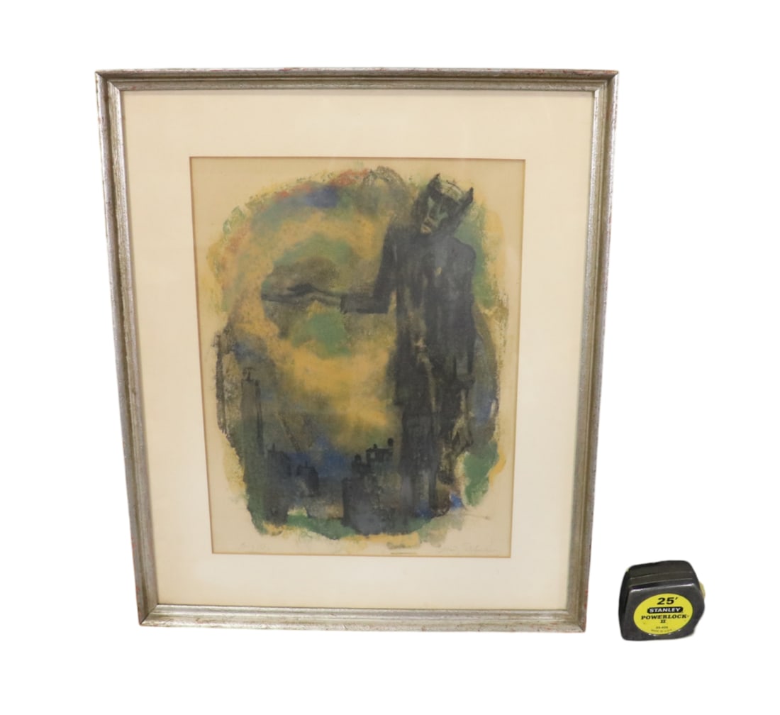 Signed Eichenberg Lithograph Abstract Auction