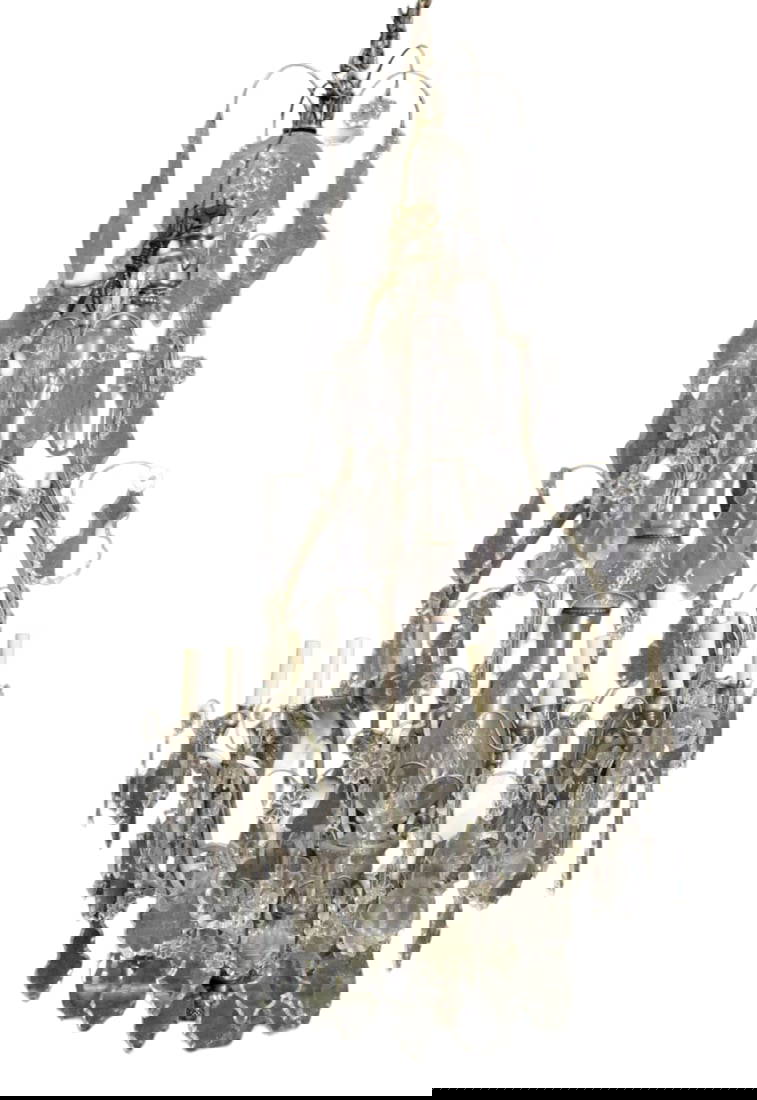 Large Palatial French Bird Cage & Crystal Chandelier Auction