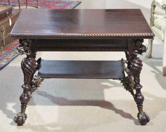 MERKLEN BROS. MAHOGANY LIBRARY TABLE w/ GRIFFINS - Feb 25, 2013 | SS ...