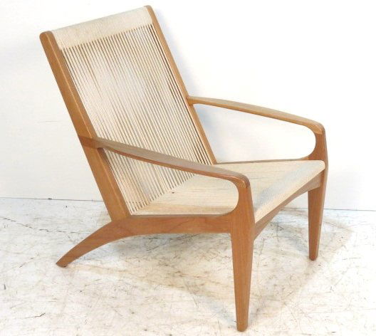 SCANDINAVIAN TEAK & ROPE LOUNGE CHAIR - May 19, 2014 | SS Auction, Inc ...
