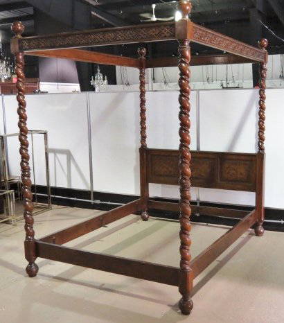 BAKER QUEEN SIZE BARLEY TWIST CANOPY BED - Aug 24, 2014 | SS Auction ...