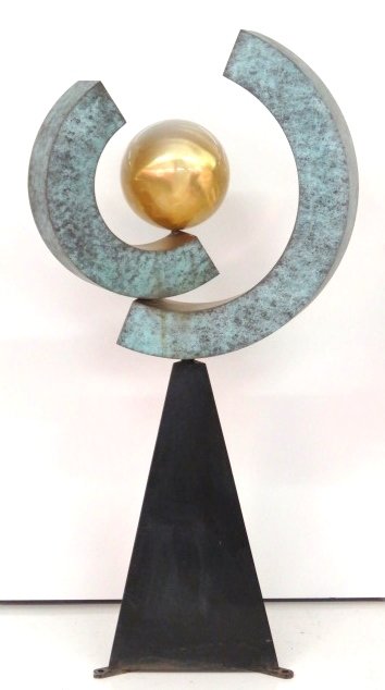 68" Steve Zaluski Modern Bronze & Metal Sculpture