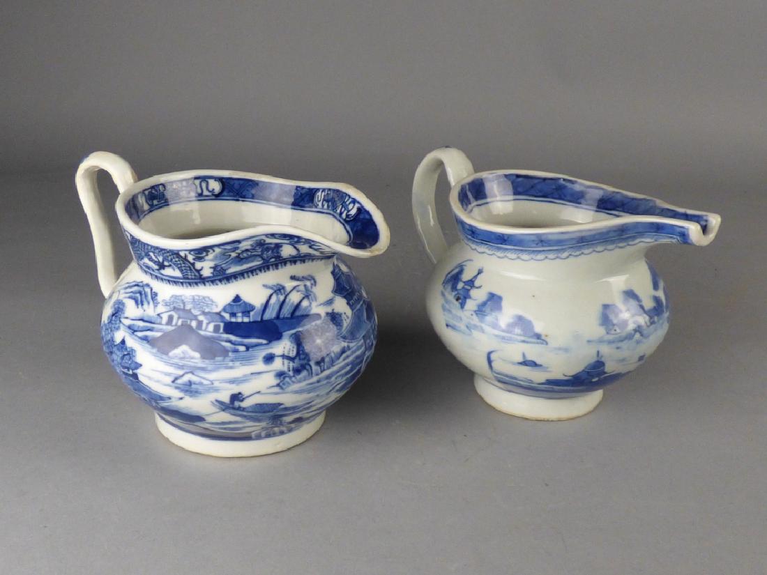 Two Antique Chinese Export Porcelain Pitchers