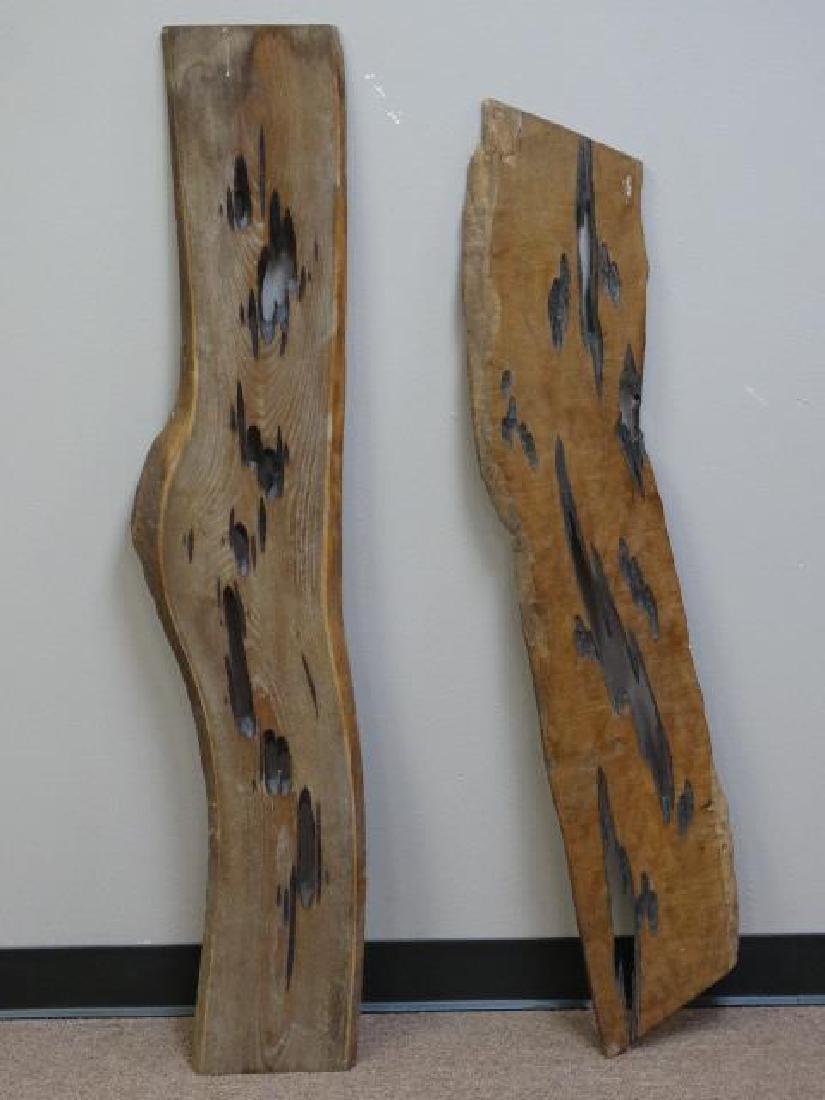 Two Japanese Carved Wood Ranma Transom Panels