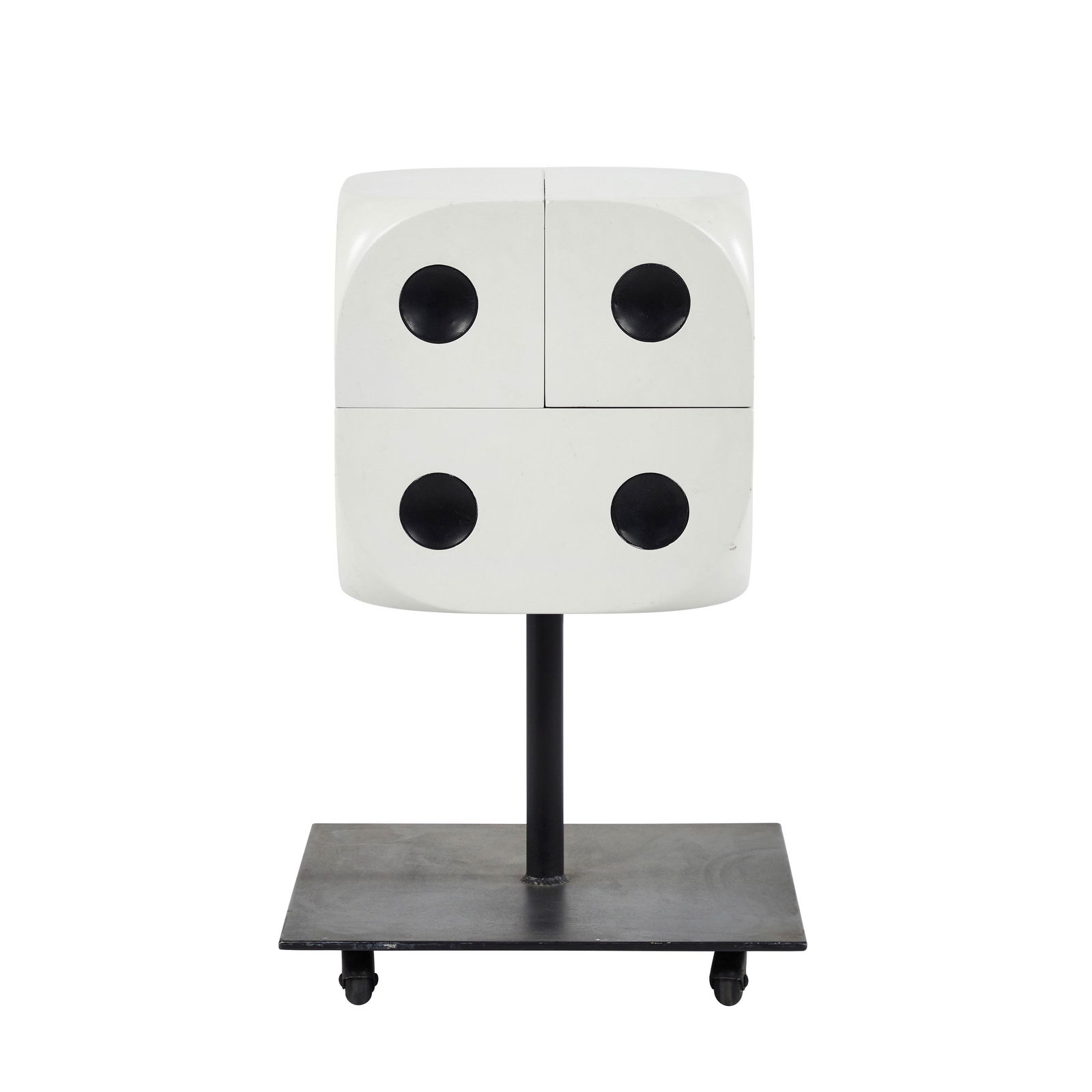 Dice Record Player On Rolling Stand
