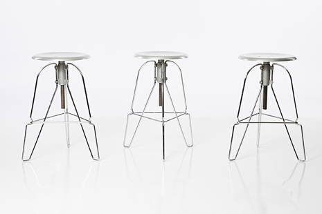 Three Contemporary Adjustable Drafting Stools