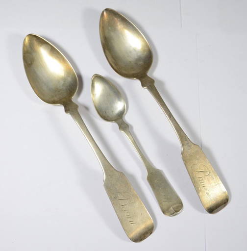 (3) American Coin Silver Spoons, A Henderson,