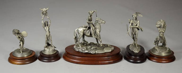 Donald Polland Pewter Sculpture Native Americans
