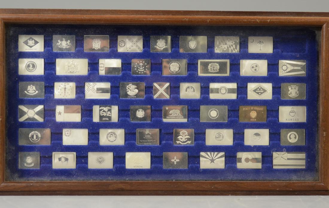 Franklin Mint 50 State's Flags sterling silver ingot