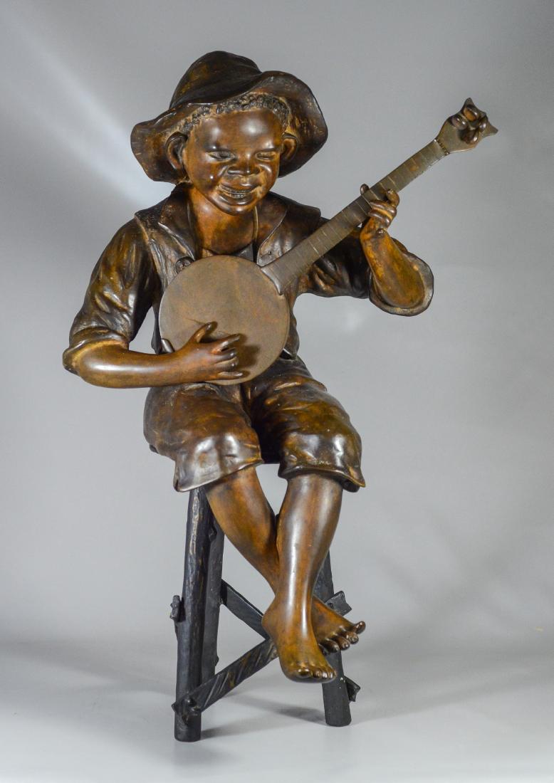 G. Valer, Continental, 20th c, 3 part bronze sculpture