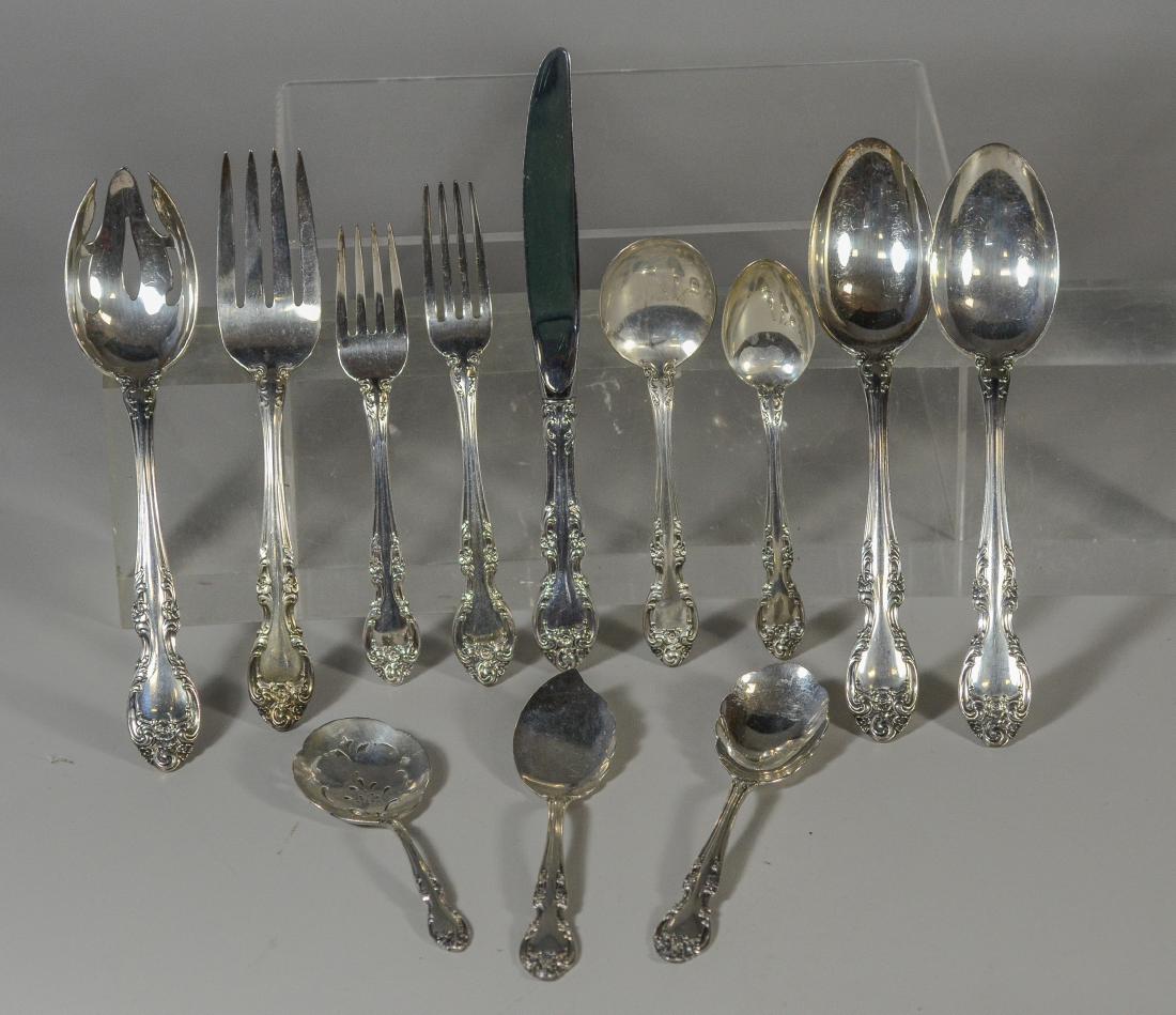 79 Pieces Gorham "Melrose" sterling silver flatware: