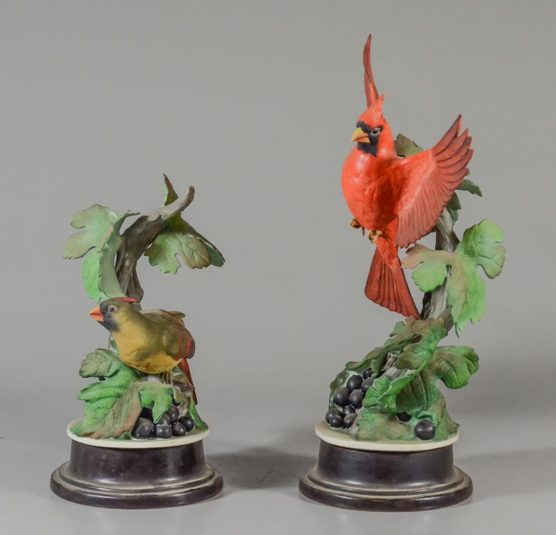 2 Boehm porcelain Cardinal bird figurines