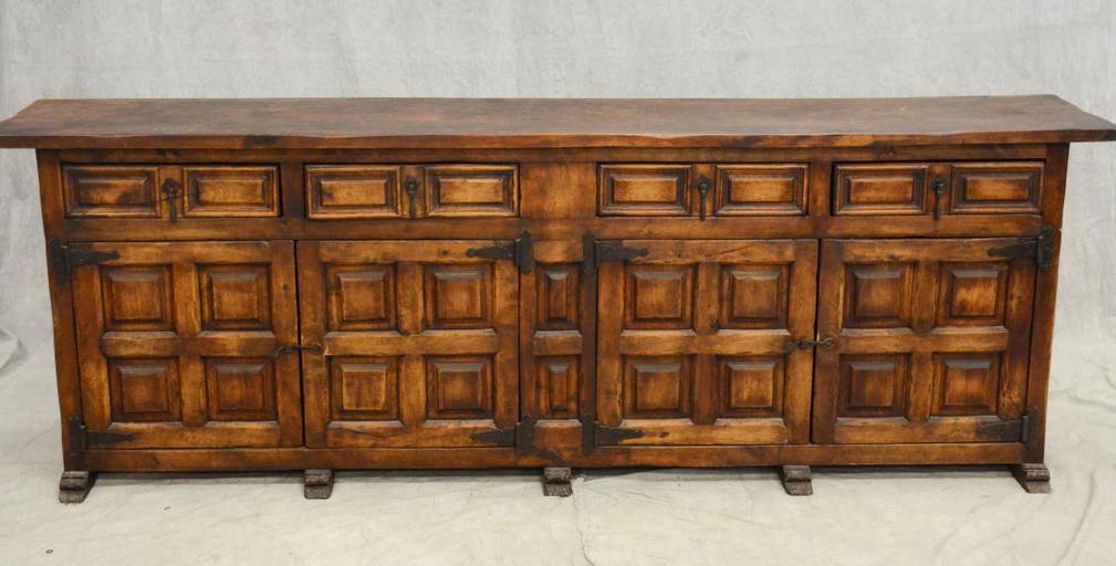 Spanish Revival Style Paneled Sideboard,