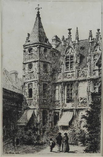 Jules Adeline (french, 1849 1909) Etching Of Rouen,