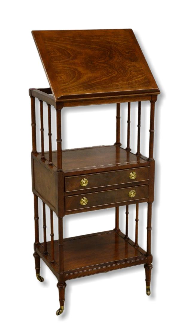 Mahogany library book stand by Baker