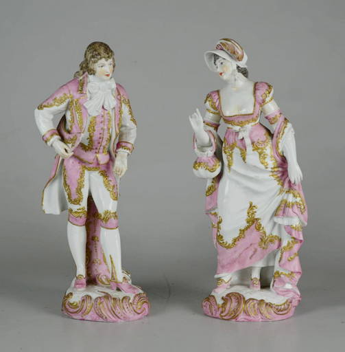 Couple Figurines In Regency Costume
