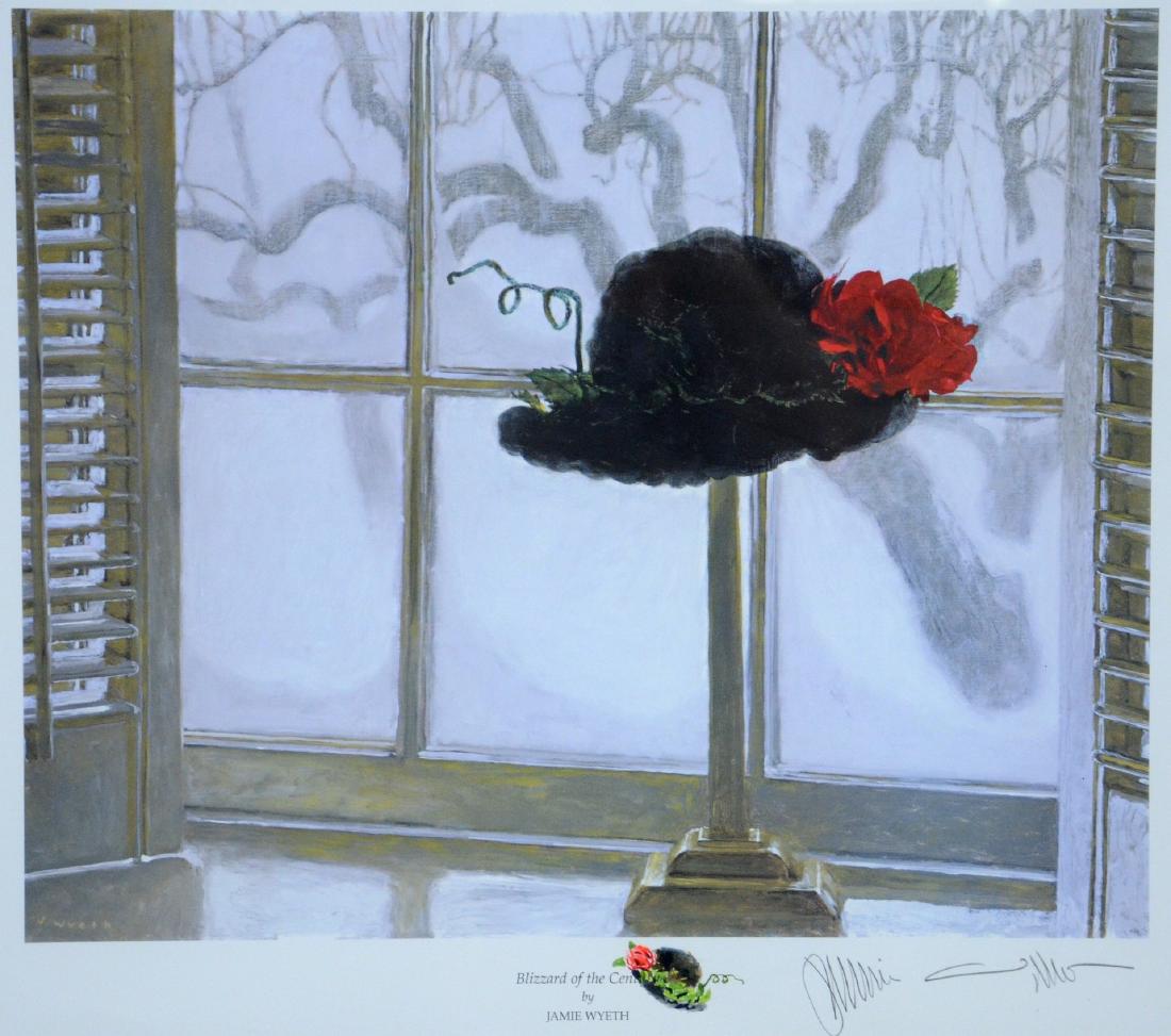 Jamie Wyeth, signed print, "Blizzard of the Century",
