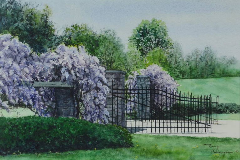 Nancy Cunningham Watercolor "wisteria At Longwood"